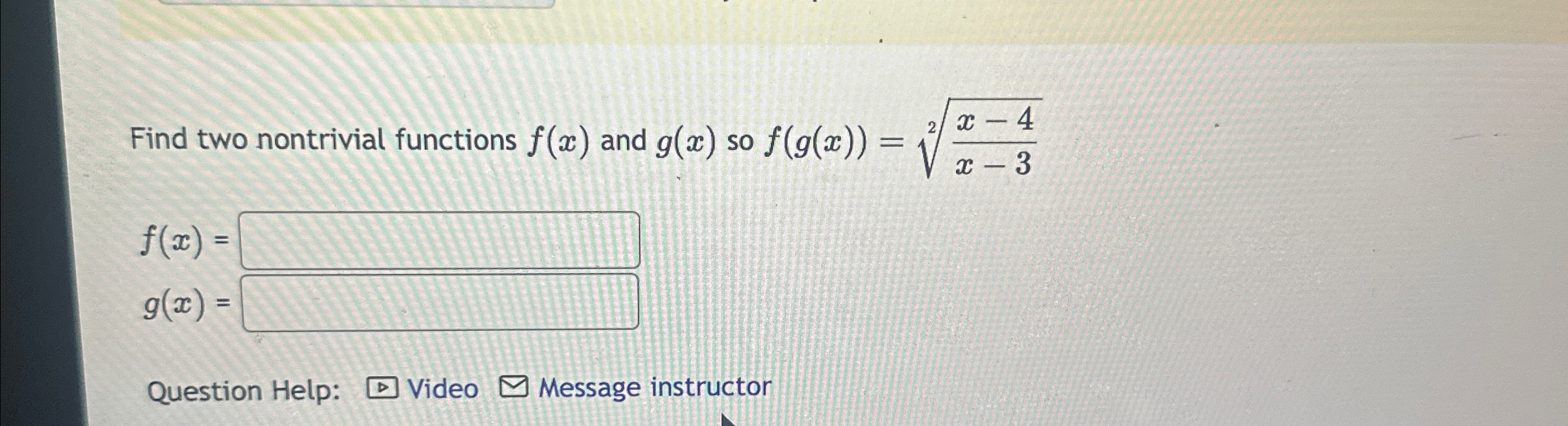Solved Find two nontrivial functions f(x) ﻿and g(x) ﻿so | Chegg.com