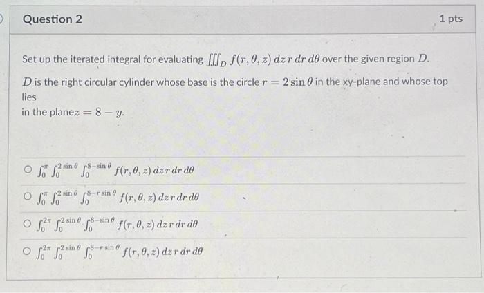 Solved Set up the iterated integral for evaluating | Chegg.com