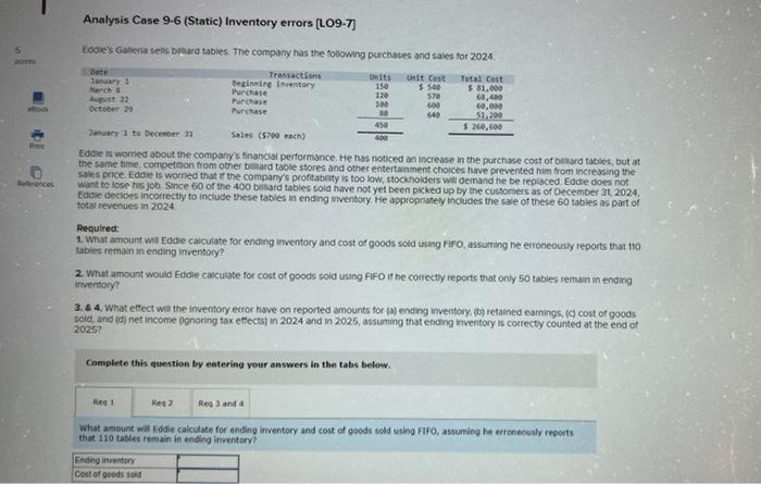 Solved Analysis Case 9-6 (Static) Inventory errors (LO9-7) | Chegg.com