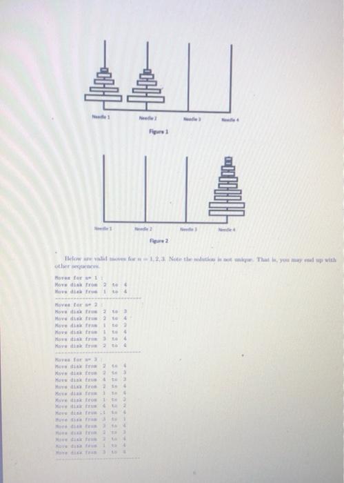 Solved Problem 4(∗). Hanol with 4 needles and two towers | Chegg.com