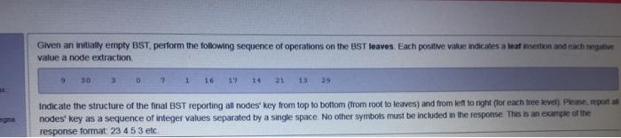 Solved Given an initially empty BST perform the following | Chegg.com