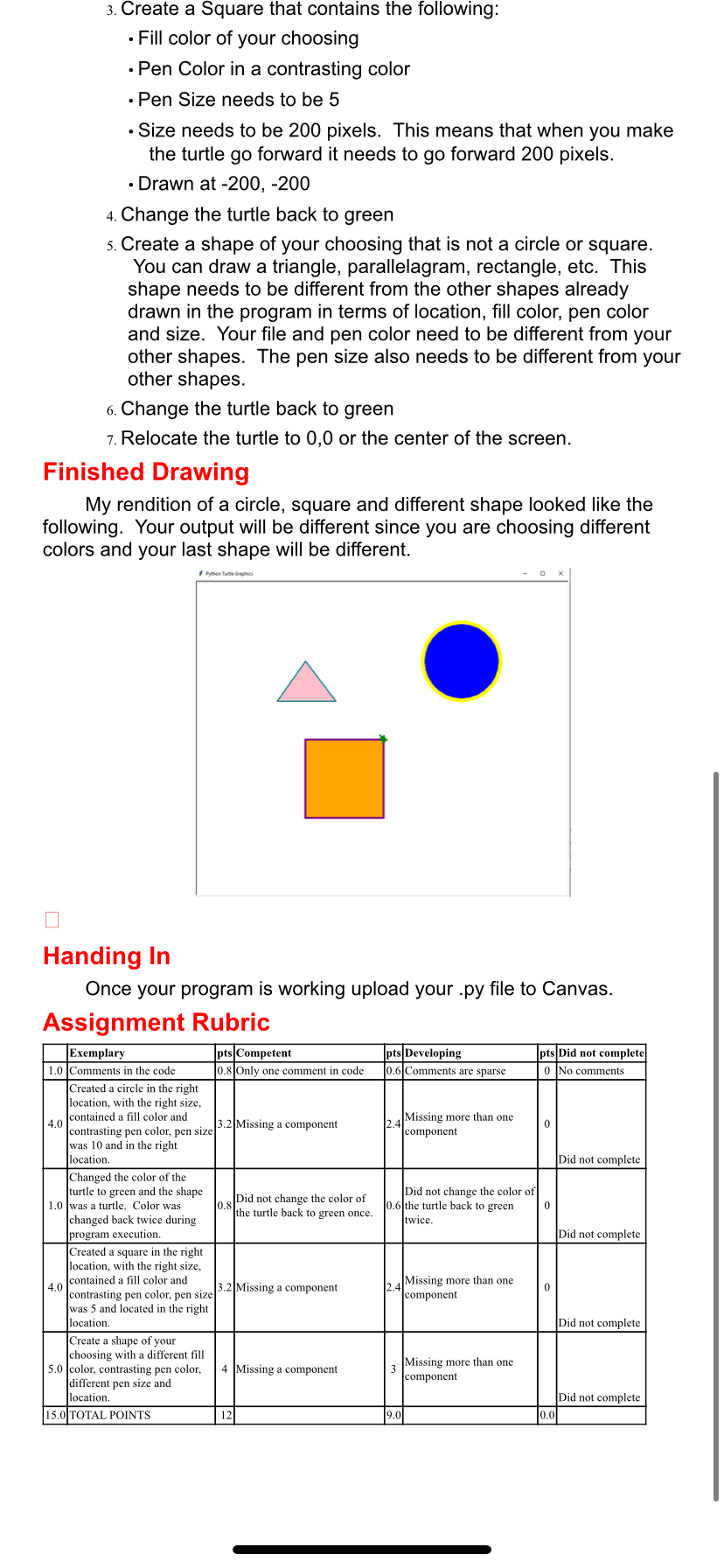 Solved Turtle Lab #1General DirectionsTurtle graphics comes | Chegg.com