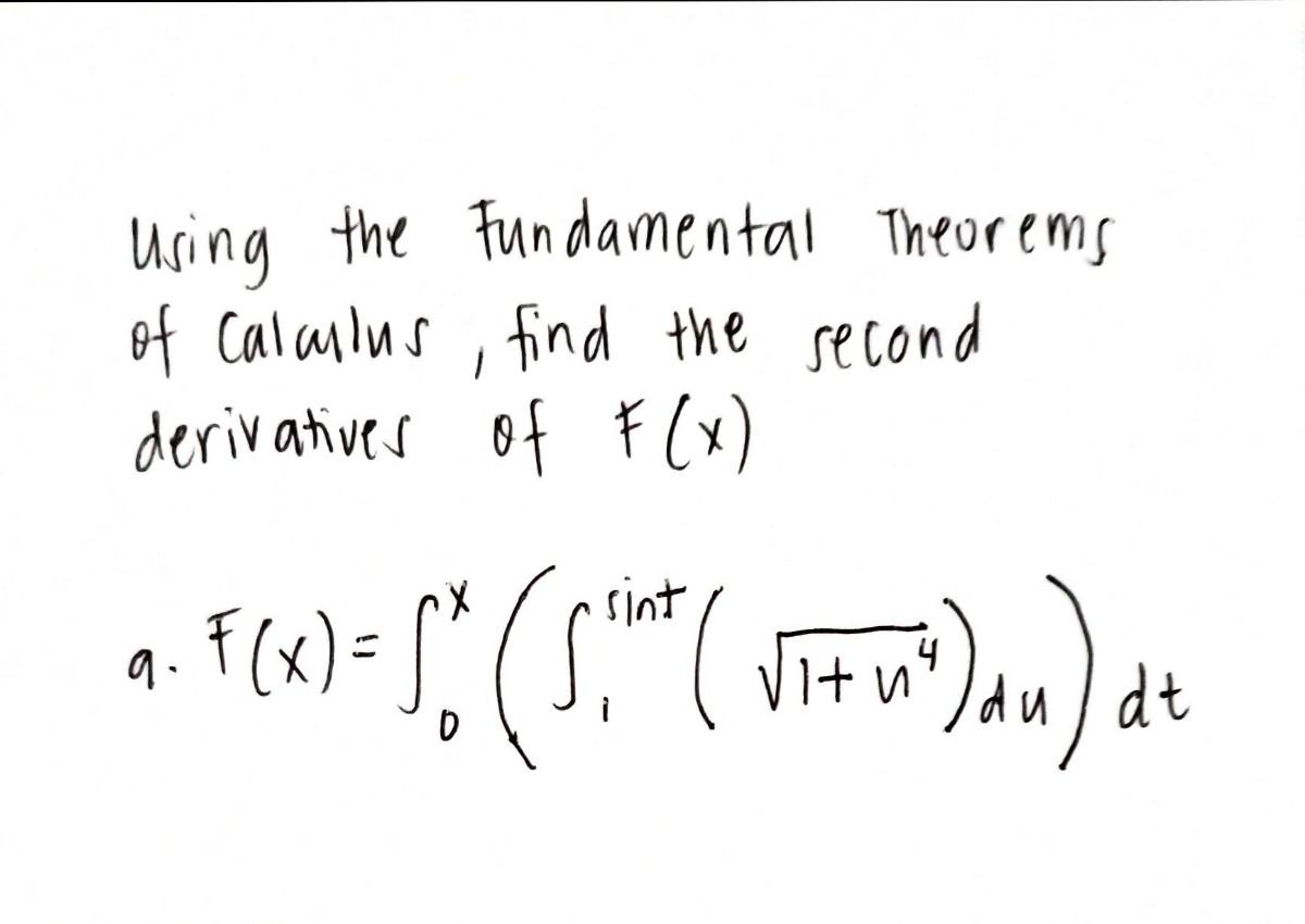Solved Using the Fundamental Theorems of Calculus, find the | Chegg.com