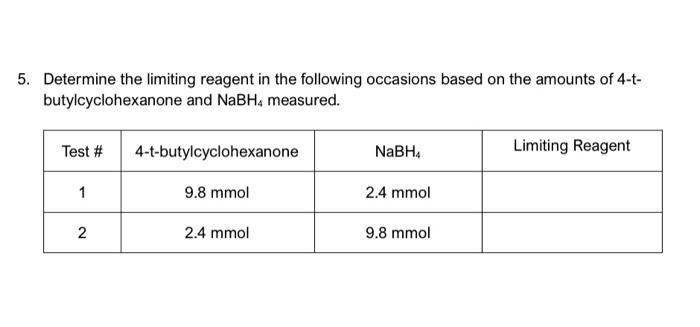 Solved Determine the limiting reagent in the following | Chegg.com