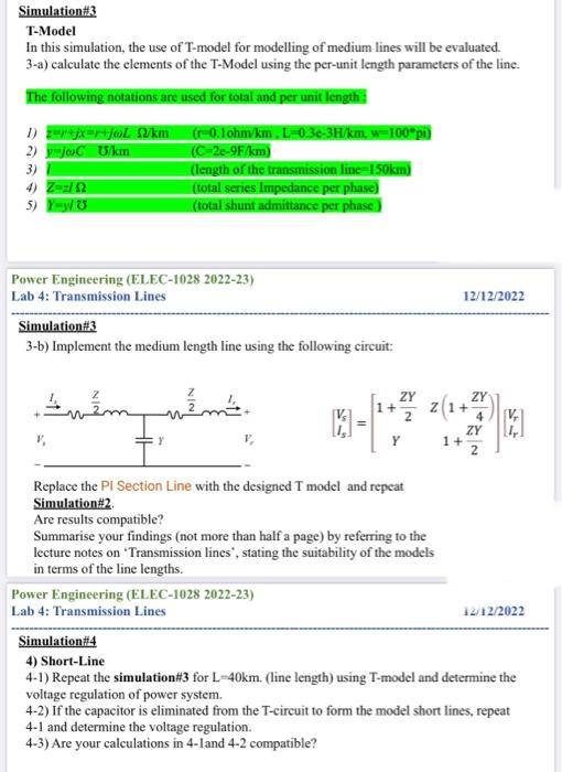 Power Engineering (ELEC-1028 2622-23) Lab 4: | Chegg.com