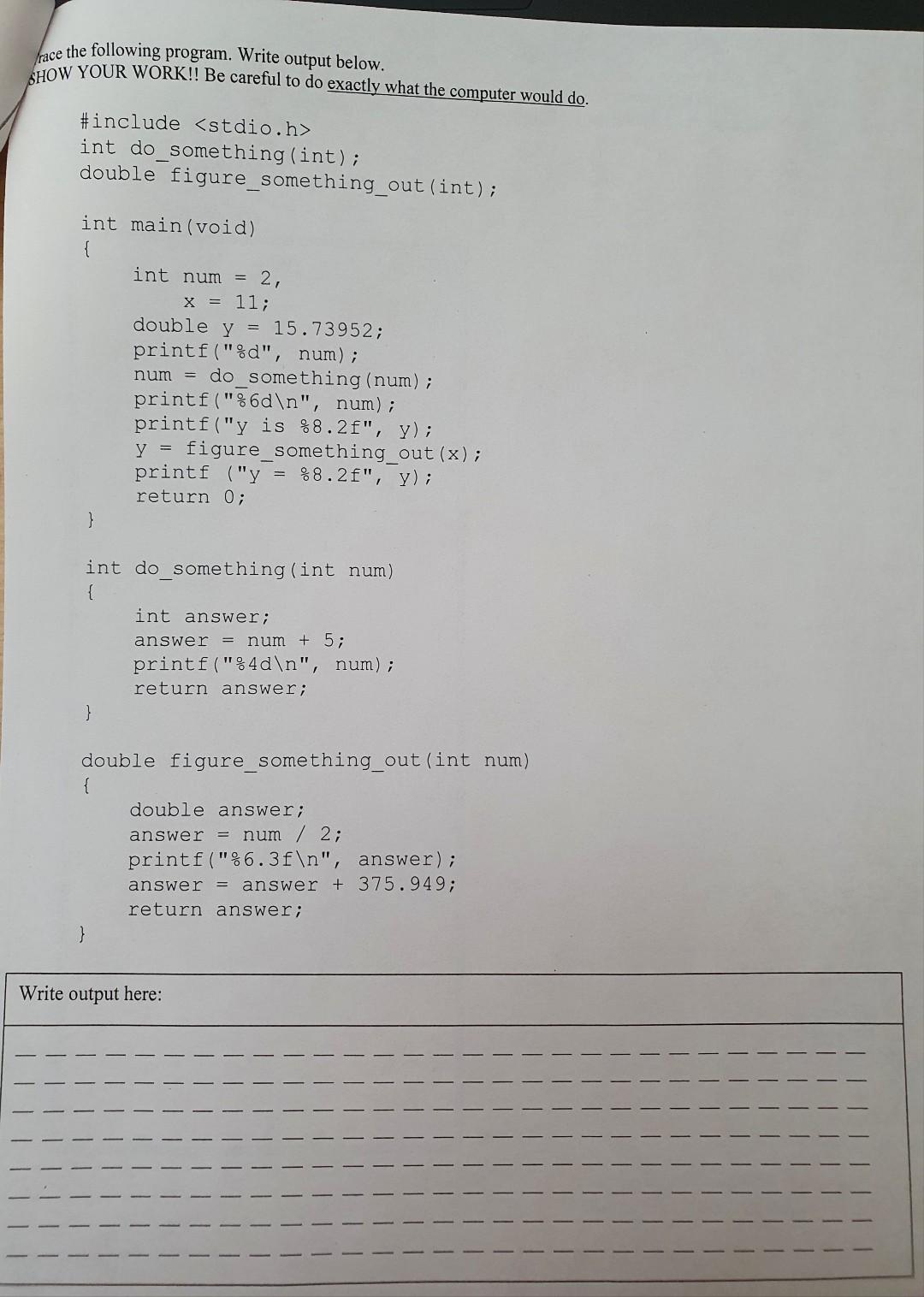 Solved fHOW YOUR WORK!! Be careful to do exactly what the | Chegg.com