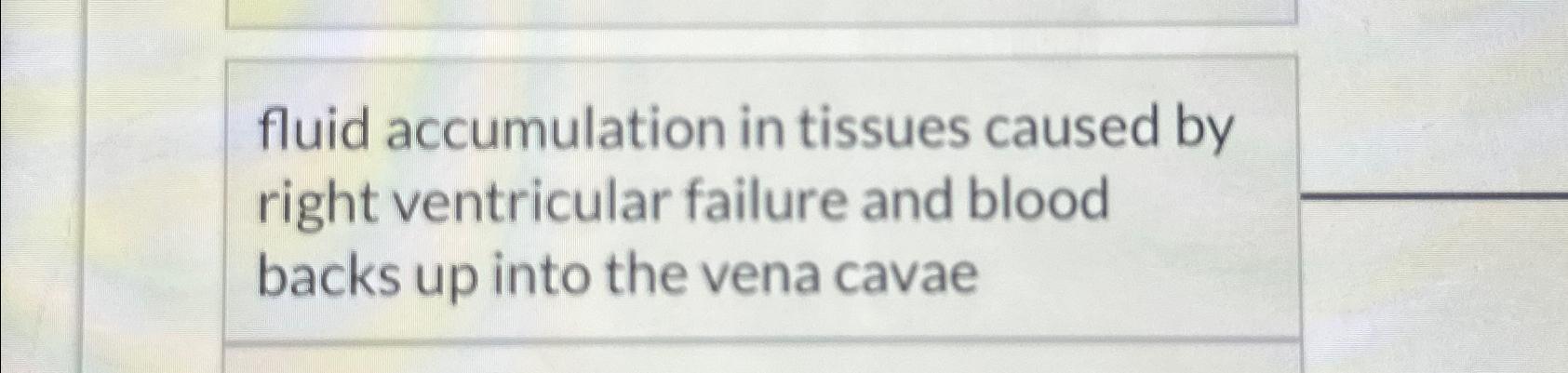 Solved fluid accumulation in tissues caused by right | Chegg.com
