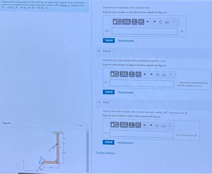 Solved Replace the loading acting on the frame by an | Chegg.com