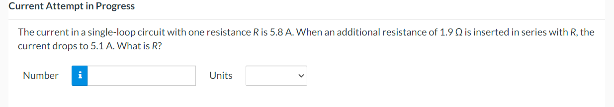 Solved Current Attempt in ProgressThe current in a | Chegg.com