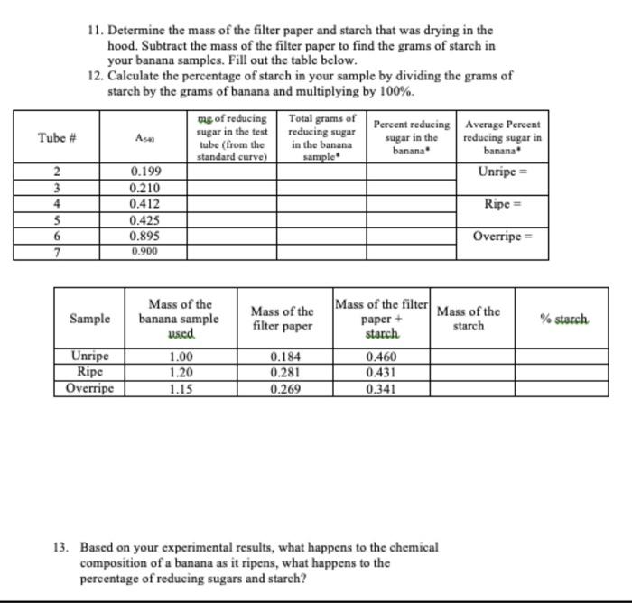 Experiment 10: Ripening Bananas: What's Happening and | Chegg.com