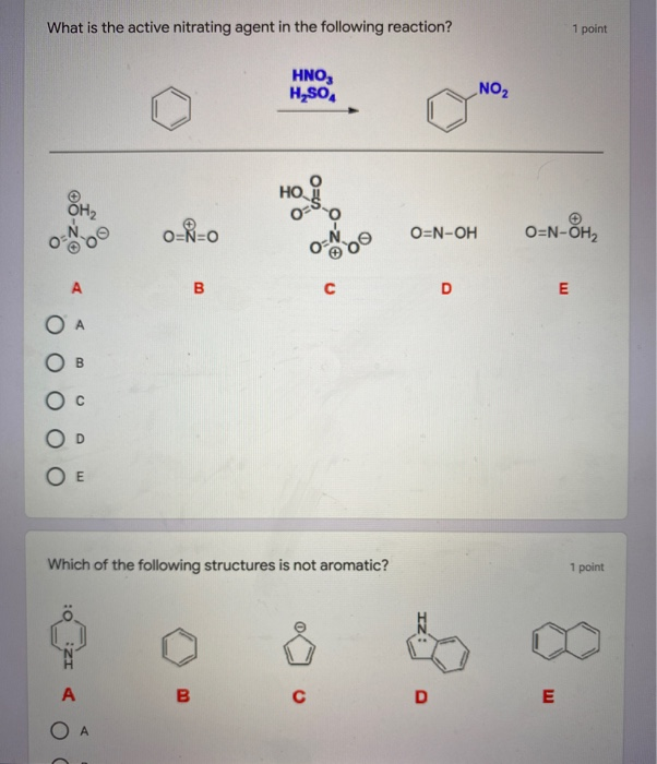 Solved What is the active nitrating agent in the following | Chegg.com