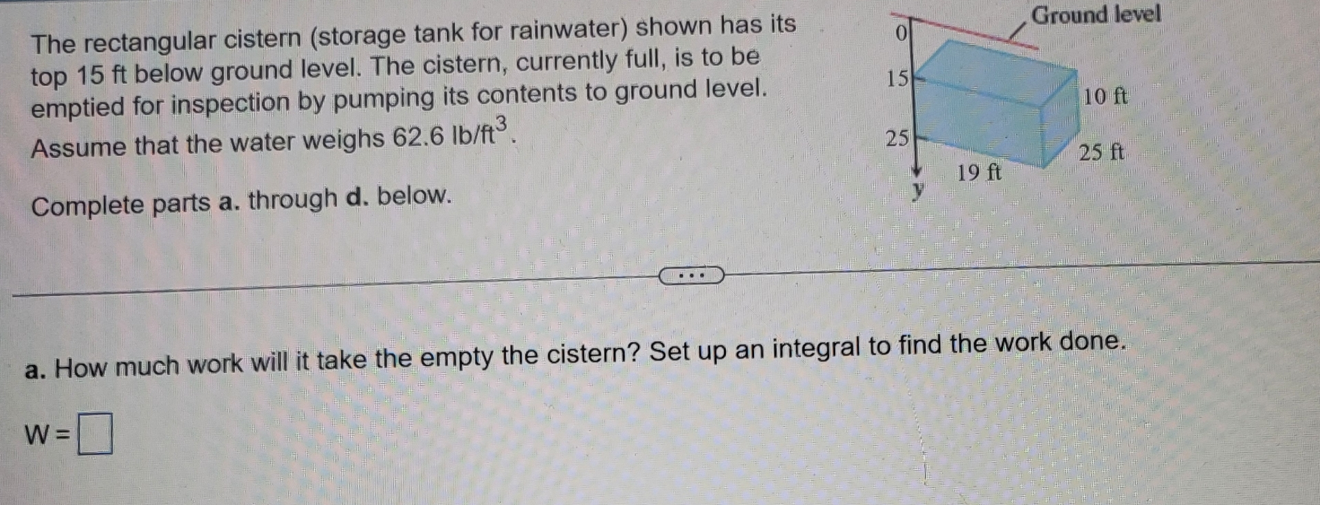 Solved The rectangular cistern (storage tank for rainwater) | Chegg.com