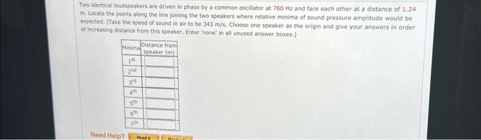 Solved Tho identical loudspeakers are driven in phase by a | Chegg.com