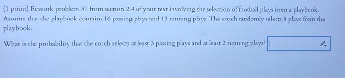 Solved ( 1 point) Rework problem 31 from section 2.4 of your | Chegg.com