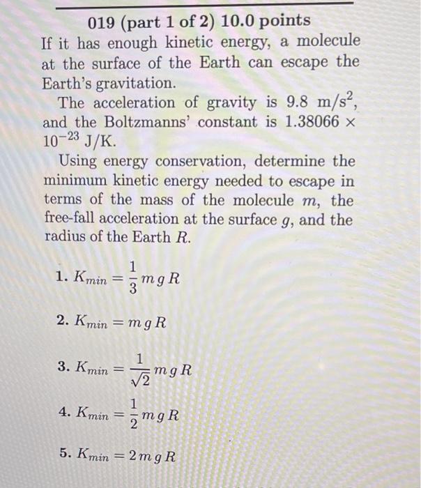 Solved 019 (part 1 of 2 ) 10.0 points If it has enough | Chegg.com