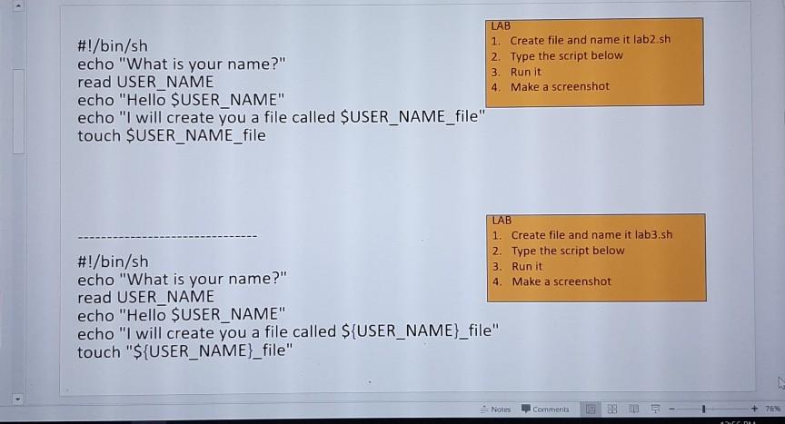 Solved LAB 1. Create file and name it lab1.sh 2. Type the | Chegg.com