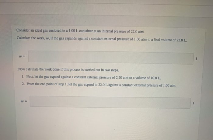 Solved Consider an ideal gas enclosed in a 1.00 L container | Chegg.com