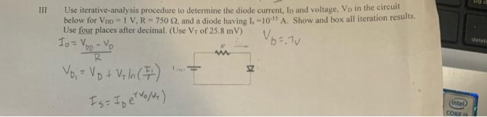 Solved word IIT delet Use iterative analysis procedure to | Chegg.com