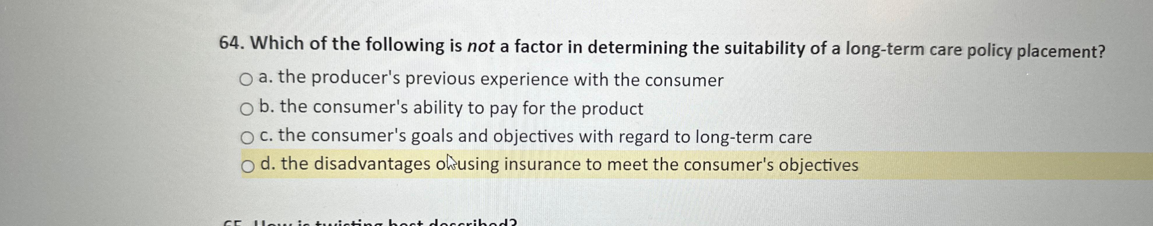 Solved Which of the following is not a factor in determining | Chegg.com