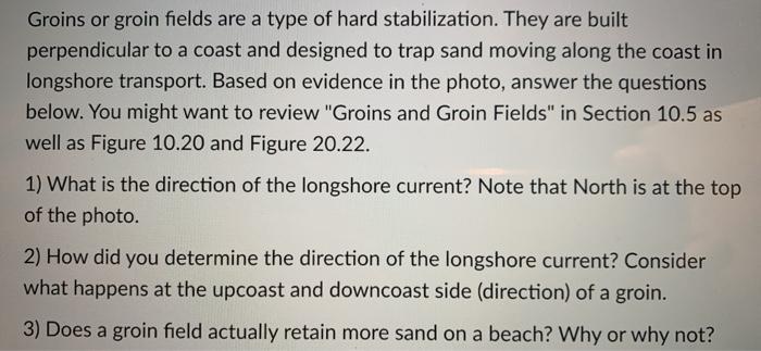 Solved GE SOU Groin field. A series of groins has been built | Chegg.com