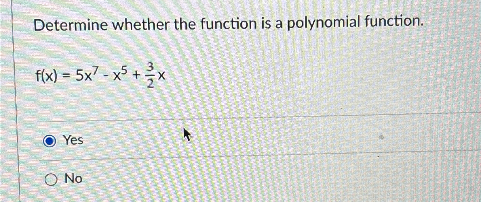 Solved Determine whether the function is a polynomial | Chegg.com