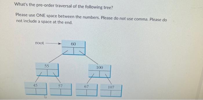 Solved What's the in-order traversal of the following tree? | Chegg.com