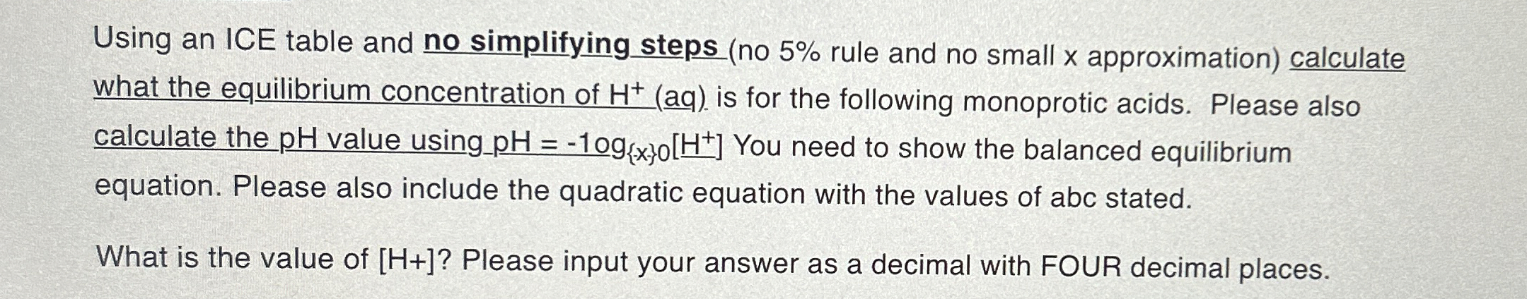 Solved Using an ICE table and no simplifying steps (no 5% | Chegg.com