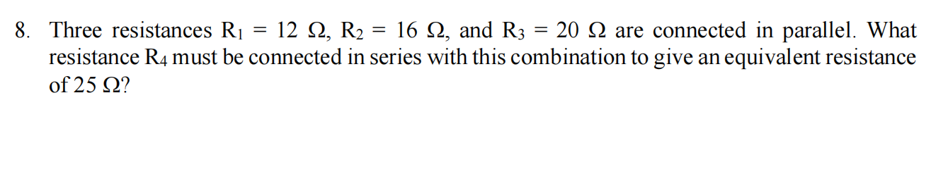Solved Three resistances R1=12Ω,R2=16Ω, ﻿and R3=20Ω ﻿are | Chegg.com