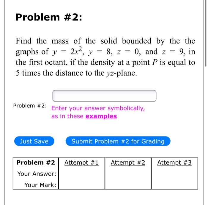 Solved Find the mass of the solid bounded by the the graphs | Chegg.com