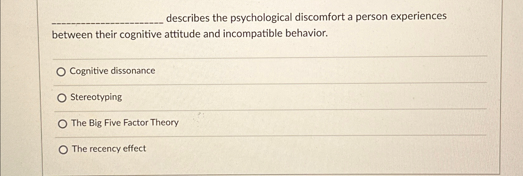 Solved q, ﻿describes the psychological discomfort a person | Chegg.com