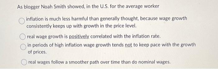 Solved As blogger Noah Smith showed, in the U.S. for the | Chegg.com