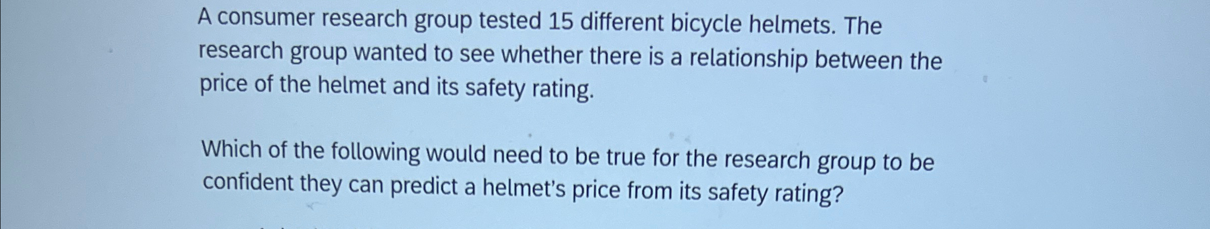 Solved A consumer research group tested 15 ﻿different | Chegg.com