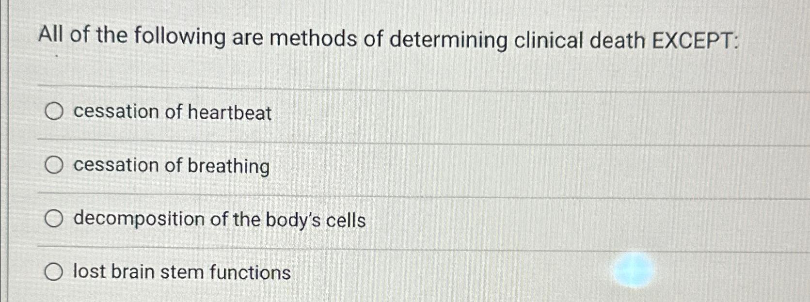 Solved All of the following are methods of determining | Chegg.com