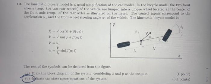 Solved 0. The kinematic bicycle model is a usual | Chegg.com