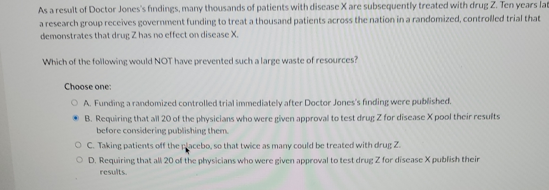 Solved As a result of Doctor Jones's findings, many | Chegg.com