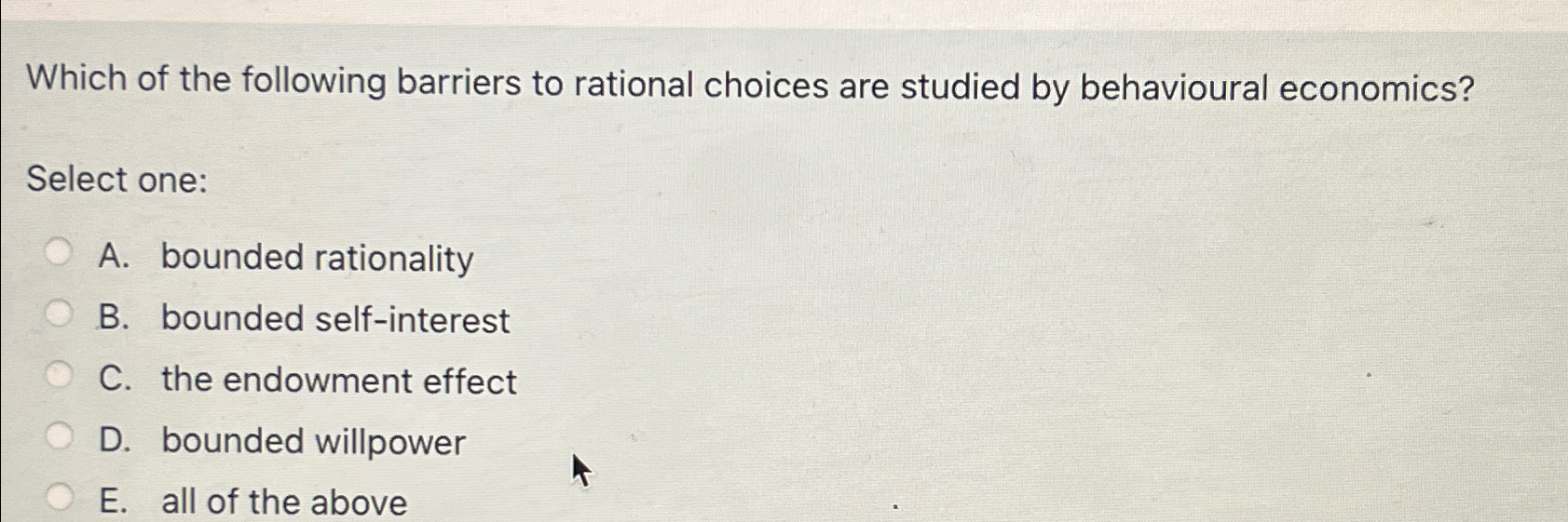 Solved Which of the following barriers to rational choices | Chegg.com