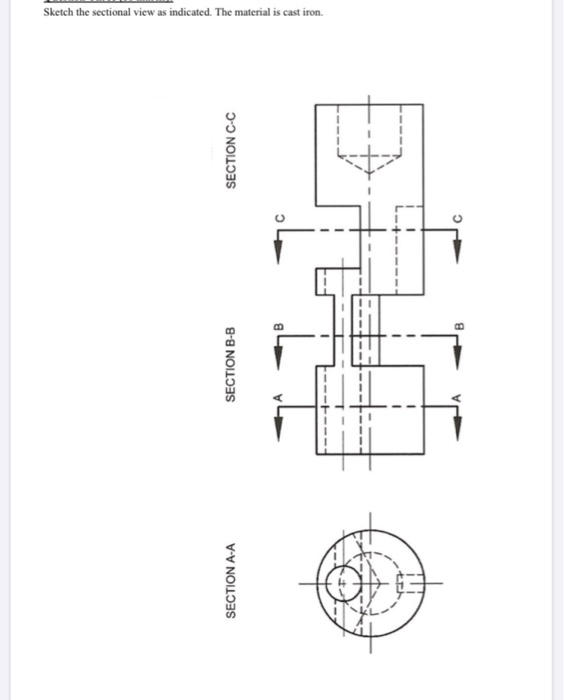 Solved Sketch the sectional view as indicated. The material | Chegg.com