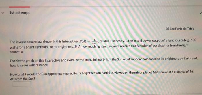 Solved The inverse square law shown in this Interactive, | Chegg.com