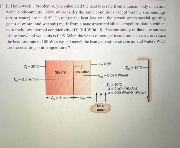 Solved In Homework 1 Problem 4, you calculated the heat loss | Chegg.com