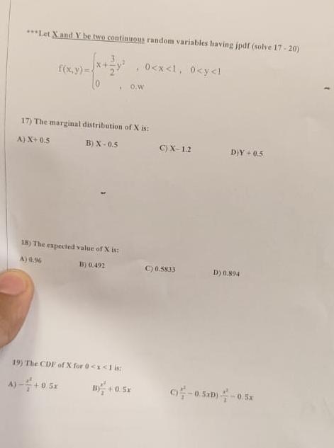 Solved let X and Y be Two Continuous Random Variables