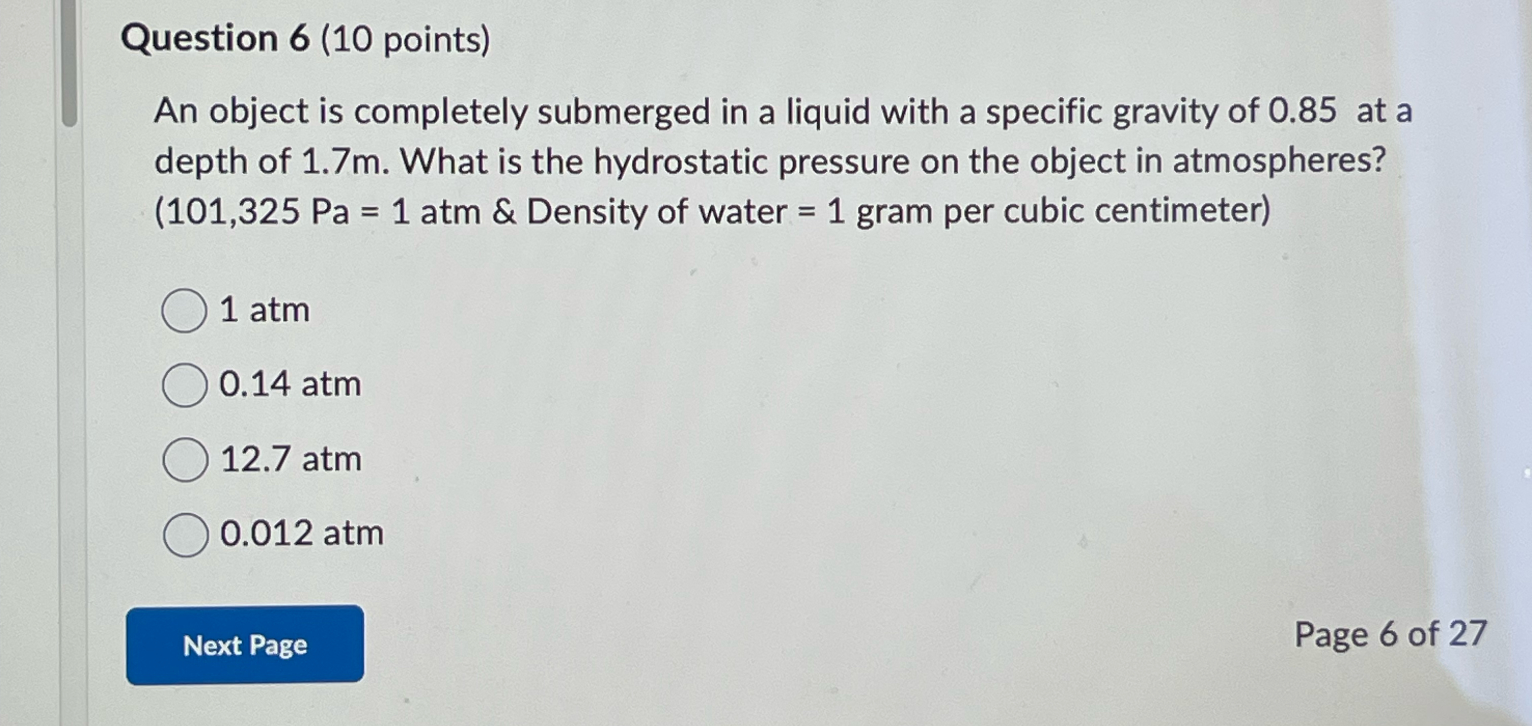 Solved Question 6 (10 ﻿points)An object is completely | Chegg.com