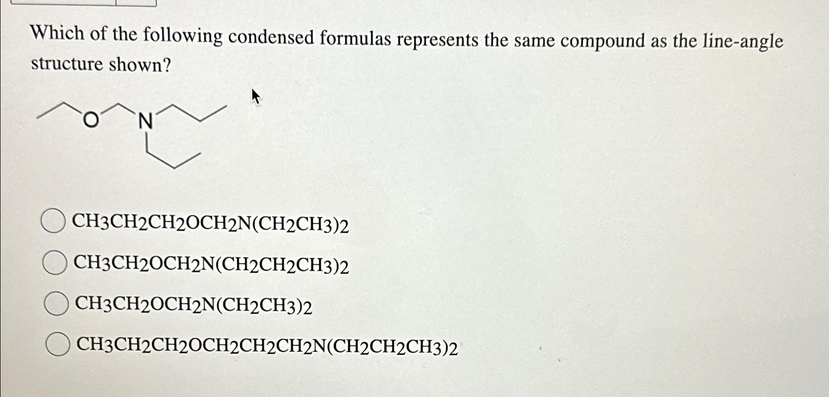 Solved Which of the following condensed formulas represents | Chegg.com