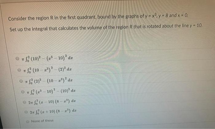 Solved Consider the region R in the first quadrant, bound by | Chegg.com