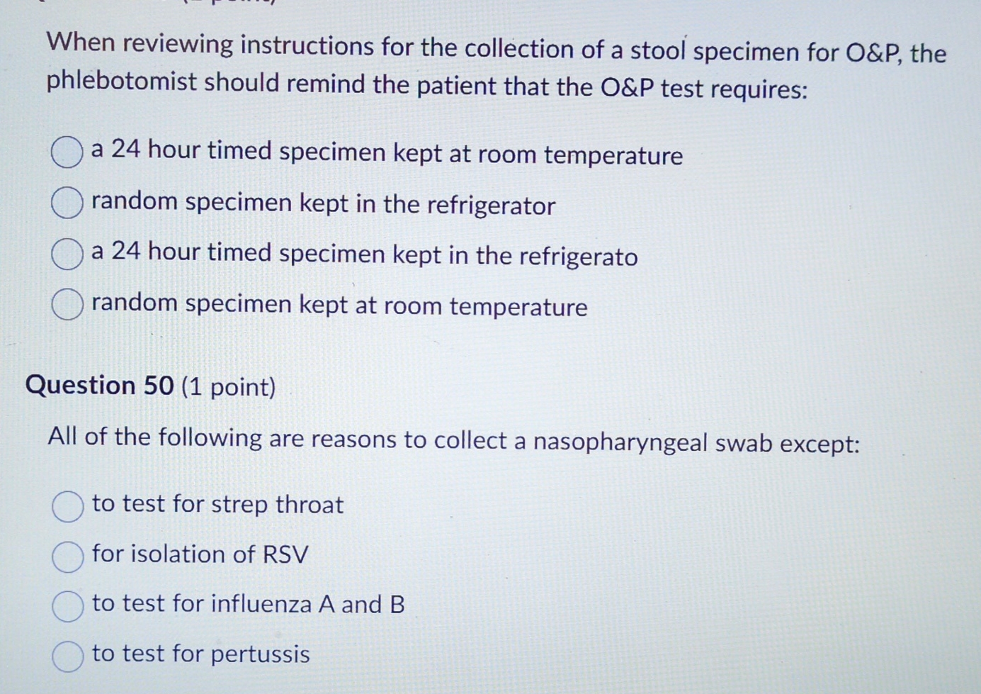 Solved When reviewing instructions for the collection of a | Chegg.com