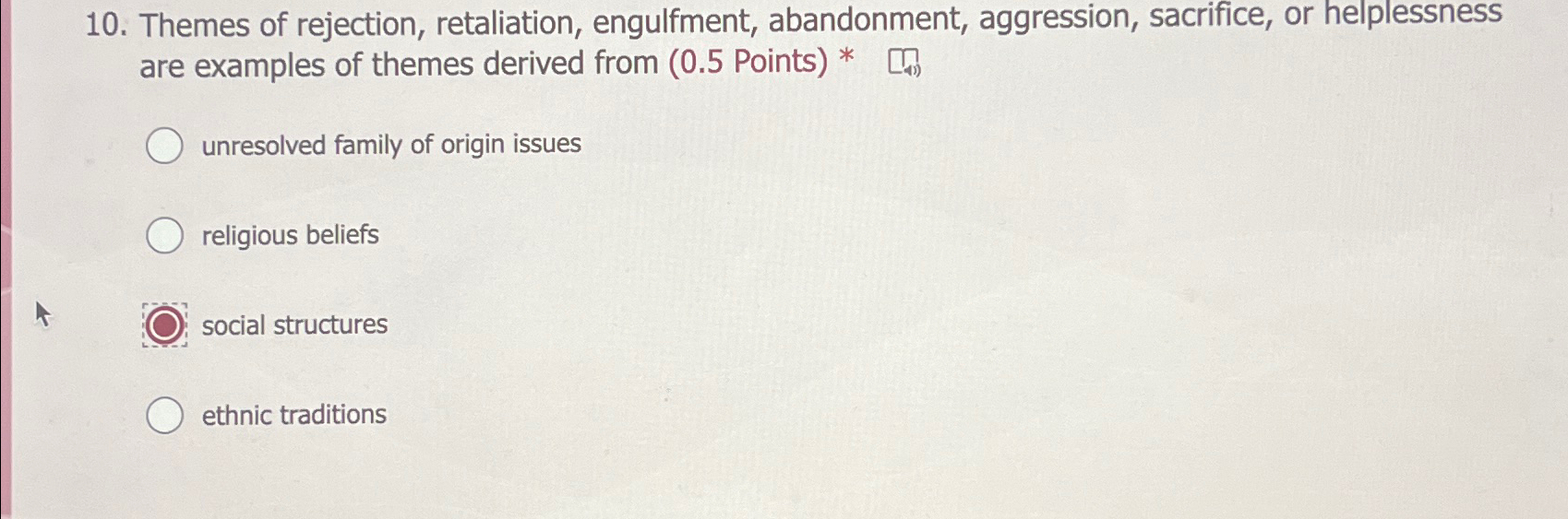 Solved Themes of rejection, retaliation, engulfment, | Chegg.com