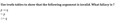 Solved Use truth tables to show that the following argument | Chegg.com