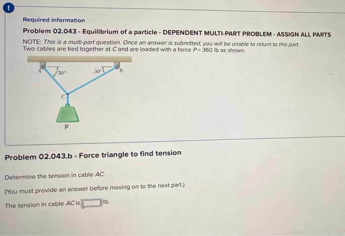 Solved Required information Problem 02.043 - Equilibrium of | Chegg.com