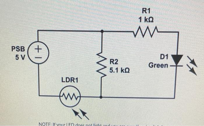 Solved Since LDR1 is in series with both paths, changing the | Chegg.com