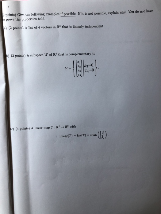 Solved a) (4 points) Suppose T, U : R2 + R are linear maps | Chegg.com