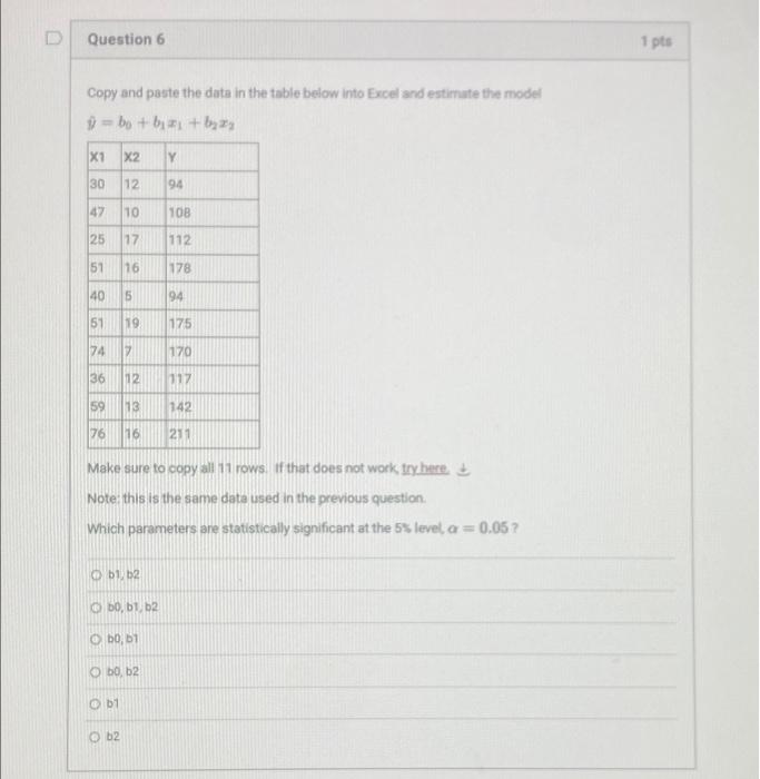 Solved D Question 6 1 pts Copy and paste the data in the | Chegg.com